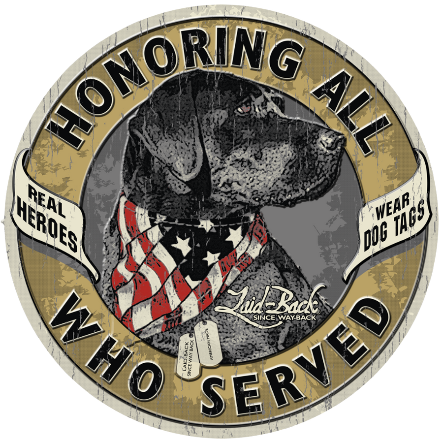 Industry Dog Tags Embossed Sign | Patriotic Wall Art by Laid-Back